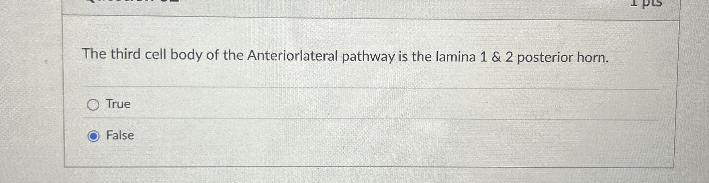 Solved The third cell body of the Anteriorlateral pathway is | Chegg.com