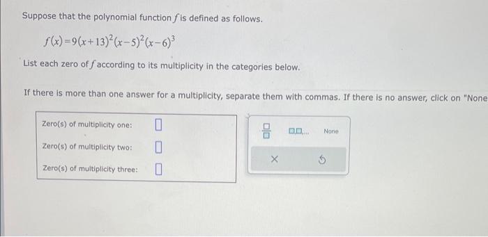 Solved Suppose that the polynomial function f is defined as | Chegg.com