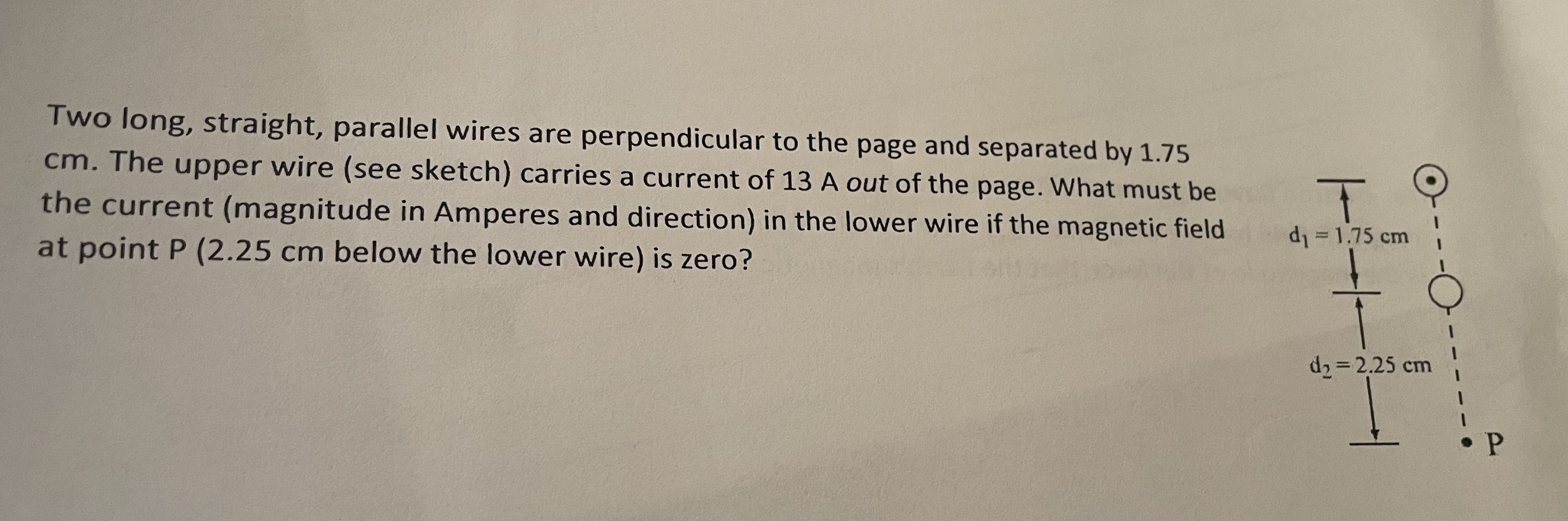 Solved Two long, straight, parallel wires are perpendicular | Chegg.com