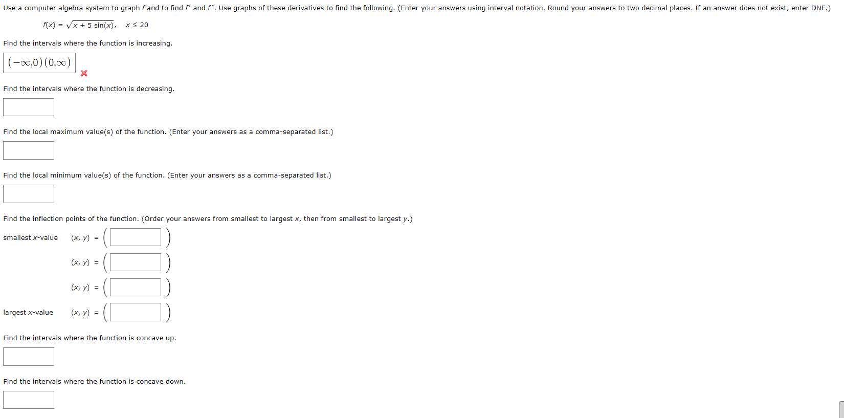 Solved Use a computer algebra system to graph f and to find | Chegg.com