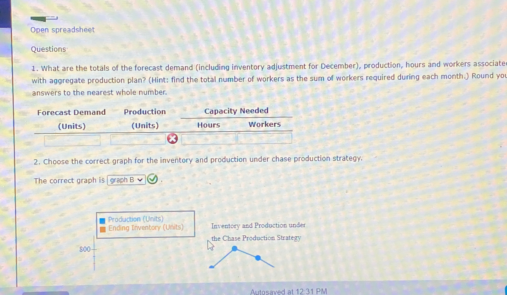 Solved Open spreadsheetQuestionsWhat are the totals of the | Chegg.com