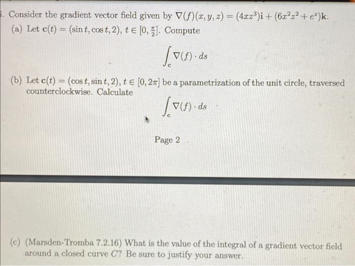 Solved Consider the gradient vector field given by | Chegg.com