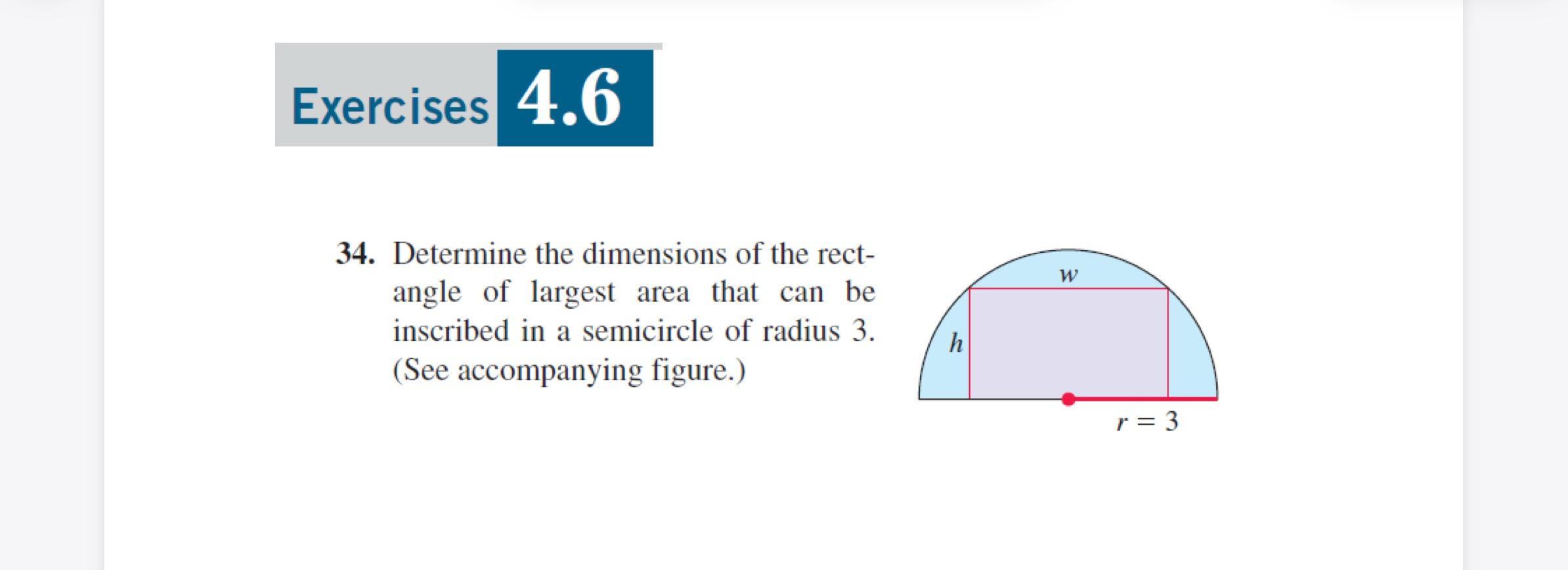 Solved Exercises 4.634. ﻿Determine the dimensions of the | Chegg.com
