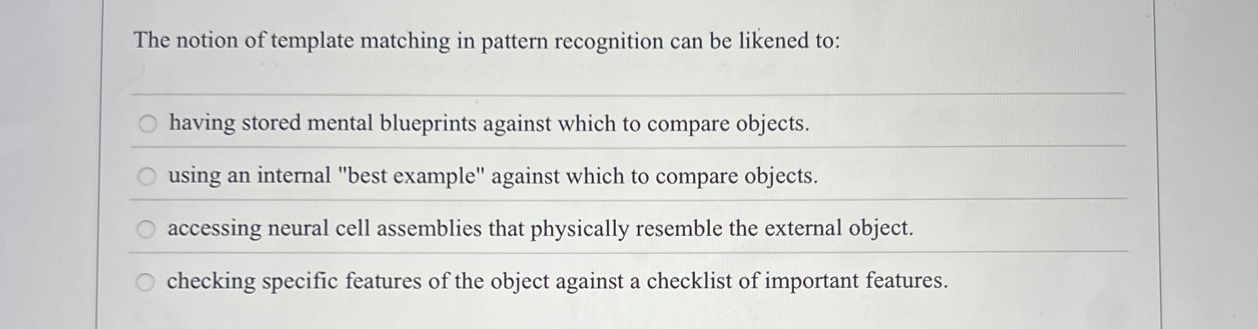 Solved The notion of template matching in pattern | Chegg.com