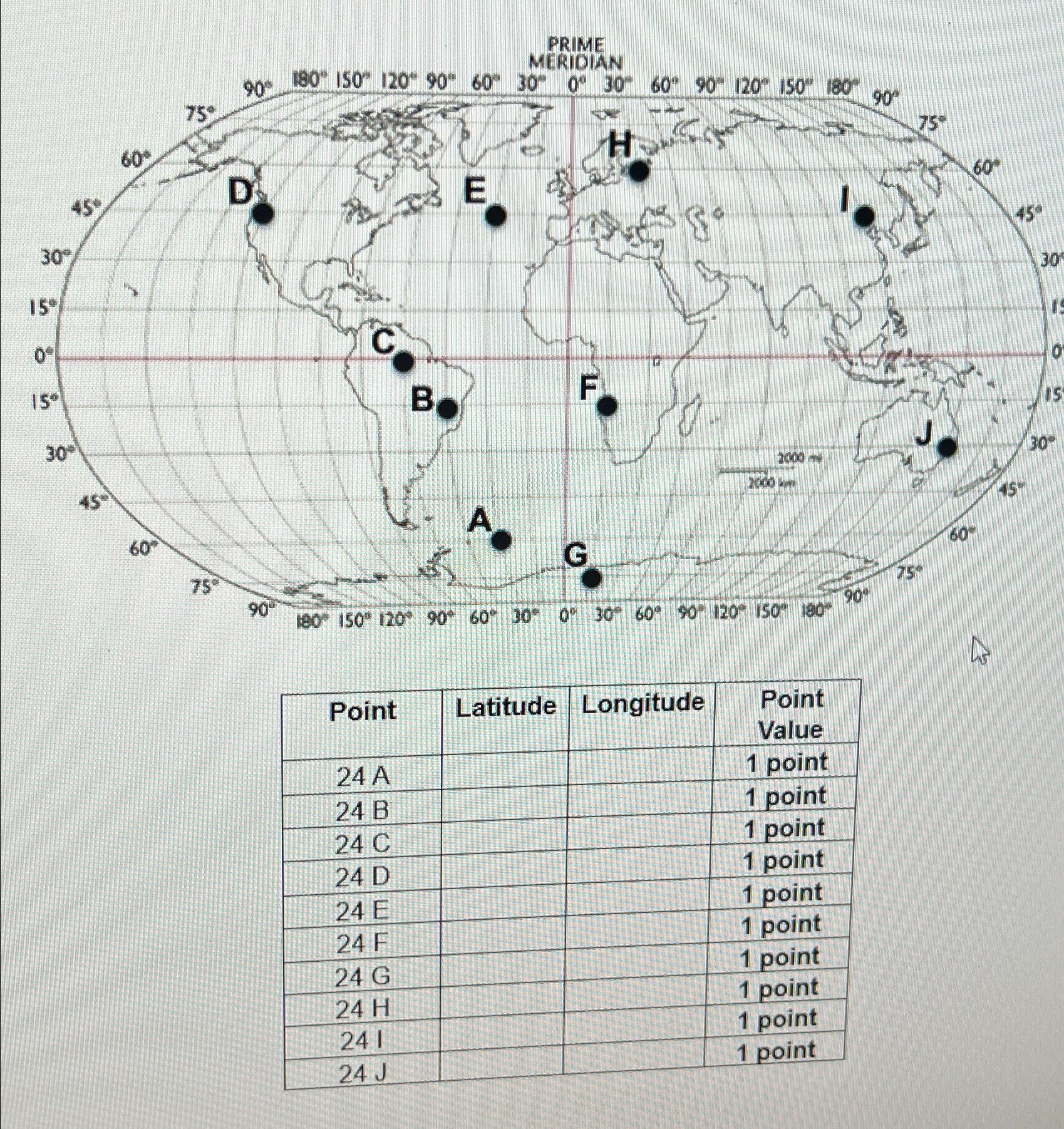 Solved What are the latitude and longitude coordinates for | Chegg.com