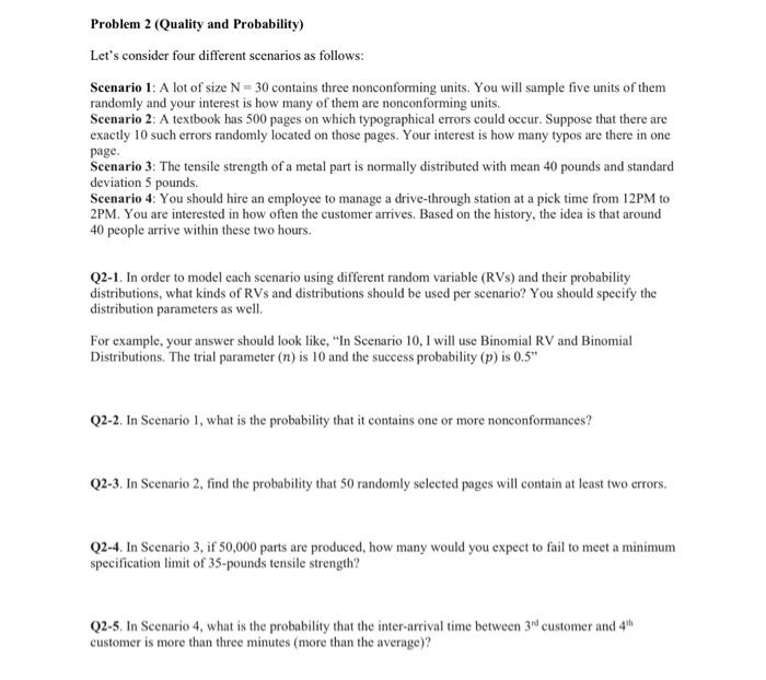 Solved Let's consider four different scenarios as follows: | Chegg.com