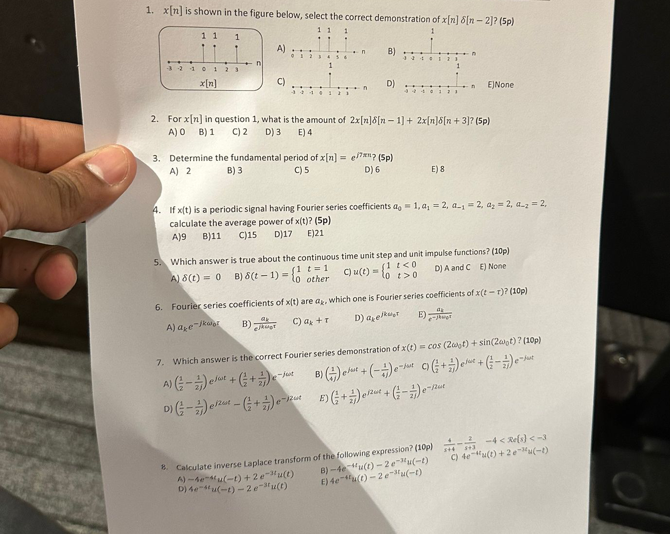 Solved x[n] ﻿is shown in the figure below, select the | Chegg.com