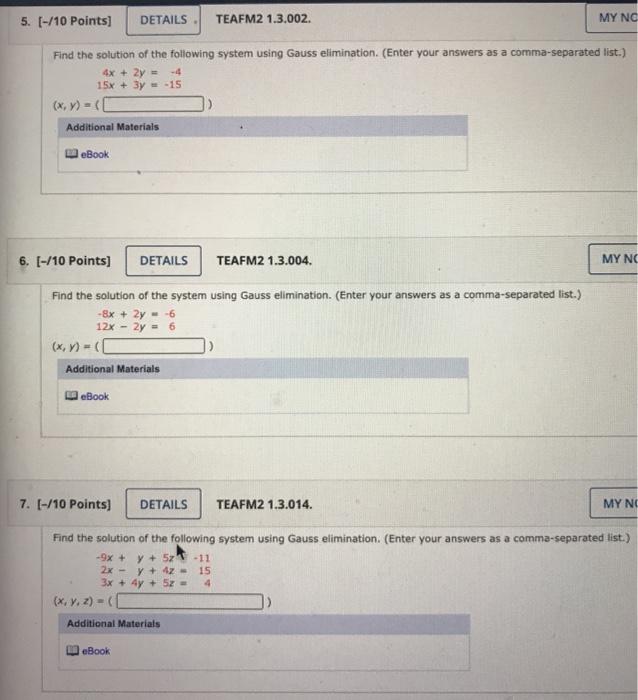 Solved 5. (-/10 Points) DETAILS TEAFM2 1.3.002. MY NC Find | Chegg.com Solved 5. (-/10 Points) DETAILS TEAFM2 1.3.002. MY NC Find | Chegg.com