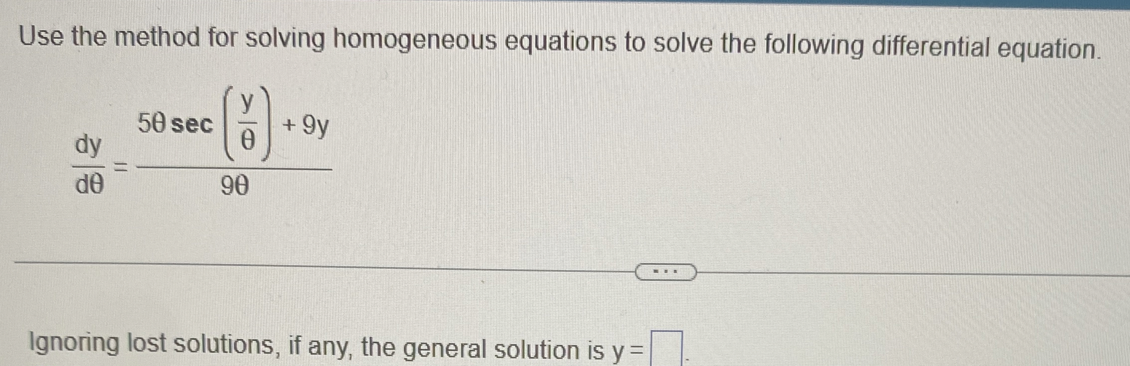 Solved Use the method for solving homogeneous equations to | Chegg.com