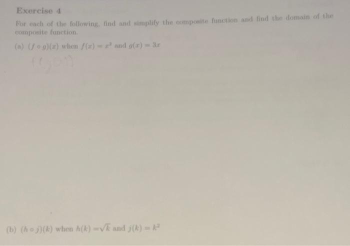 Solved Exercise 4 For each of the following. find and | Chegg.com
