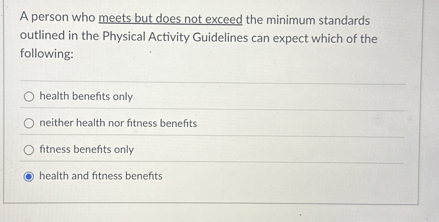 Solved A person who meets but does not exceed the minimum | Chegg.com