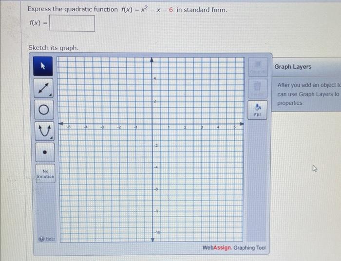 Solved Express the quadratic function f(x)=x2−x−6 in | Chegg.com