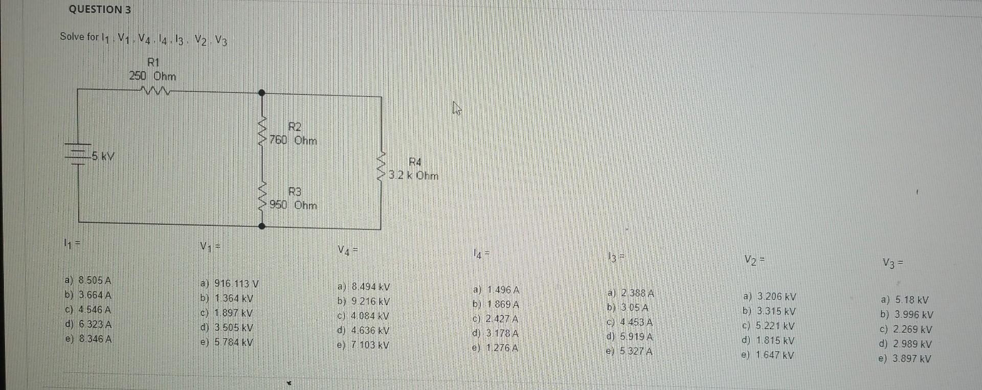 Solved Solve for l1,V1,V4,I4,I3,V2,V3 | Chegg.com