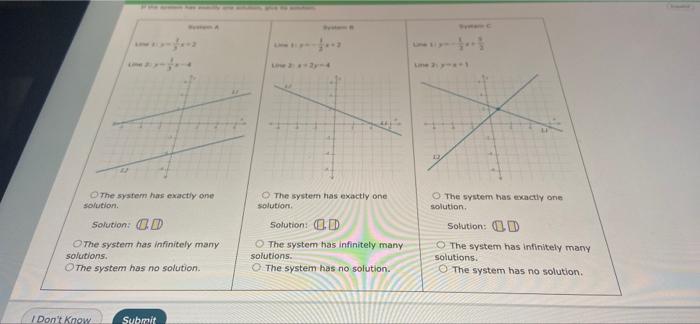 Solved 12 The system has exactly one solution Solution: OD | Chegg.com