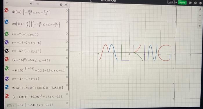 Solved how should i write letter o and u on desmos using | Chegg.com