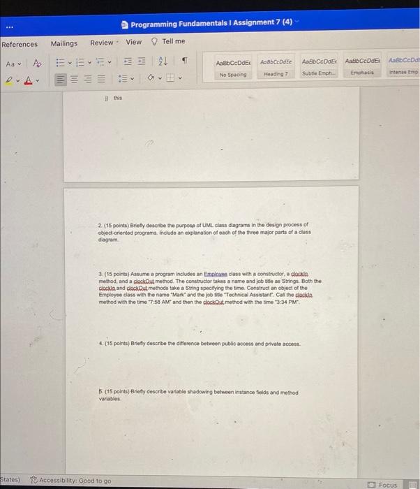 Solved Assignment \#7 Due date: 4/28/23 at 11:59pm 1. (40 | Chegg.com