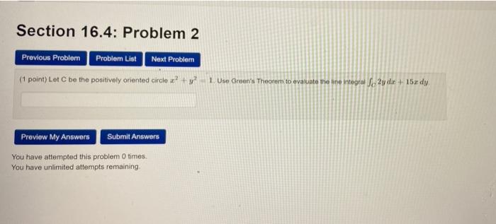 Solved Section 16.4: Problem 2 Previous Problem Problem List | Chegg.com