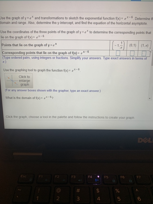 Solved Use the graph of y=e* and transformations to sketch | Chegg.com