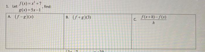 Solved f(x)=x2+7 , find: | Chegg.com