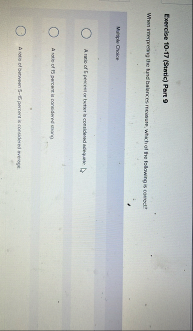Solved Exercise 10-17 (Static) ﻿Part 9When interpreting the | Chegg.com