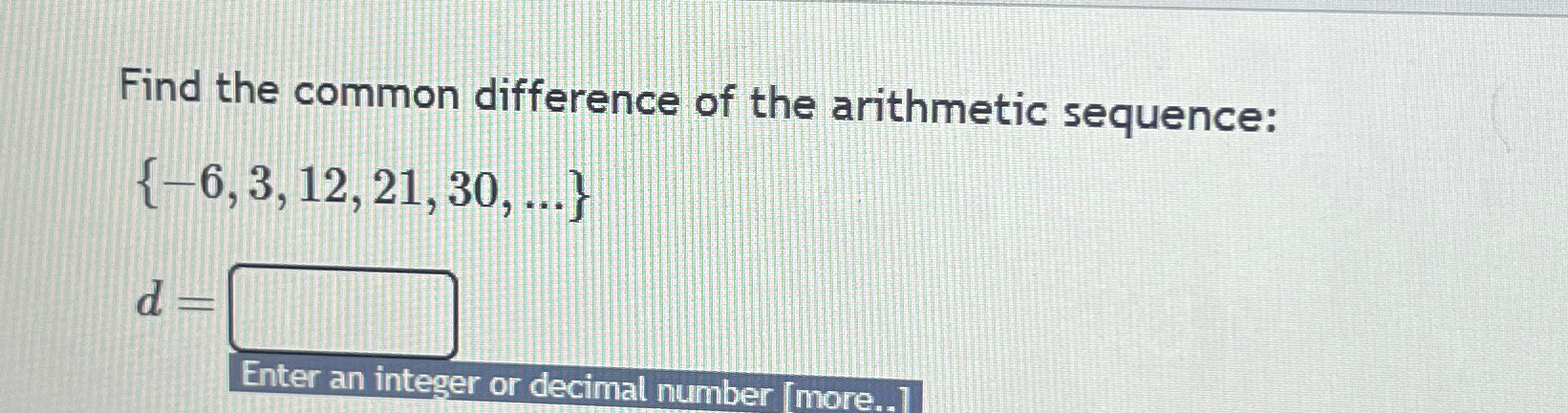 Solved Find the common difference of the arithmetic | Chegg.com