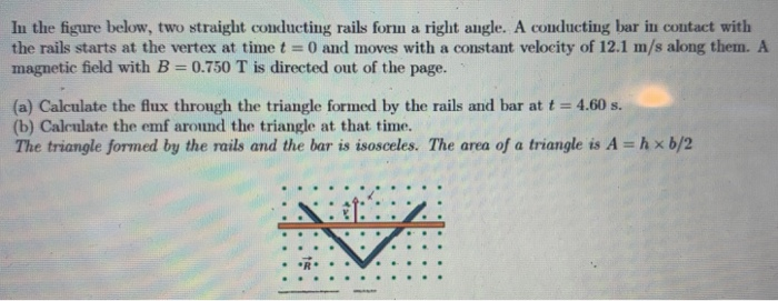 Solved In the figure below, two straight conducting rails | Chegg.com