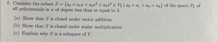 Solved 2. Consider the subset | Chegg.com