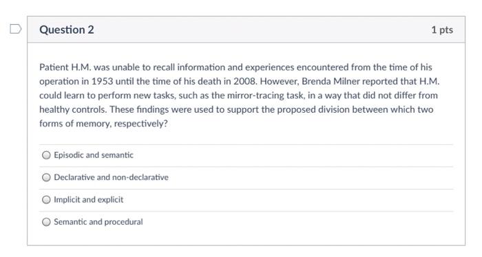 Solved Question 1 1 pts In an experiment investigating | Chegg.com
