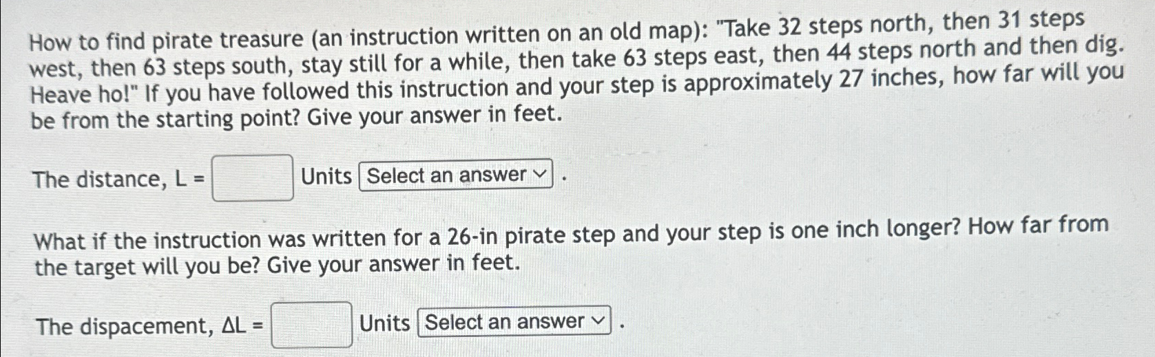 Solved How to find pirate treasure (an instruction written | Chegg.com