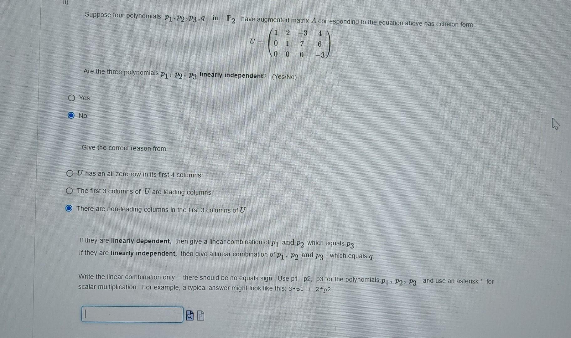 Solved Let r1(t)=1+3t+5t2,r2(t)=2+3t+t2,r3(t)=5+8t+4t2 and | Chegg.com