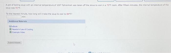 Solved A pot of boling soup with an internal temperature of | Chegg.com