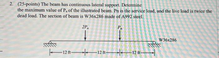 Solved 2. (25-points) The beam has continuous lateral | Chegg.com