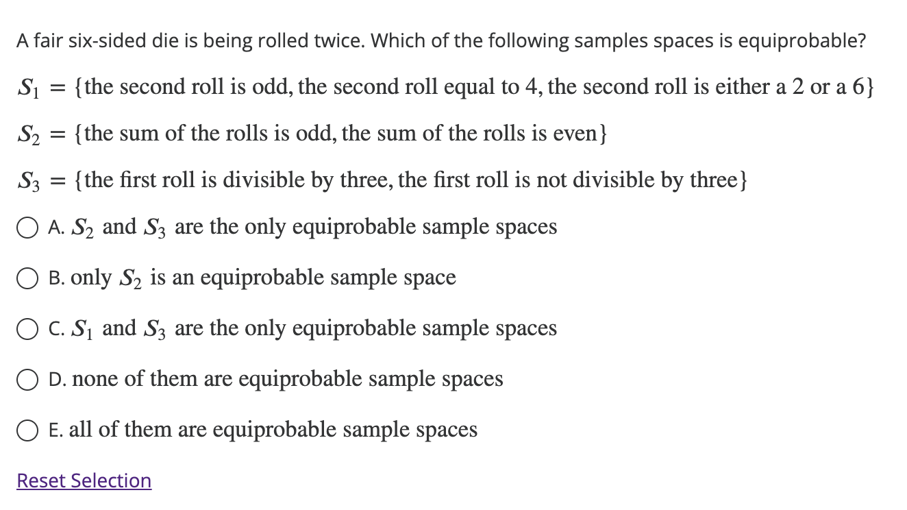 Solved A fair six-sided die is being rolled twice. Which of | Chegg.com