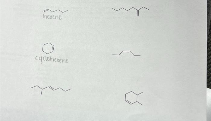 Solved hexene | Chegg.com