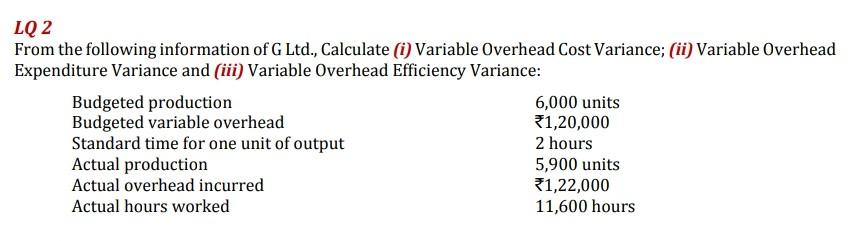 Solved From the following information of G Ltd., Calculate | Chegg.com Solved From the following information of G Ltd., Calculate | Chegg.com