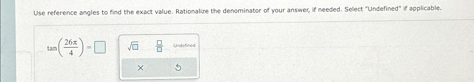 Solved Use reference angles to find the exact value. | Chegg.com