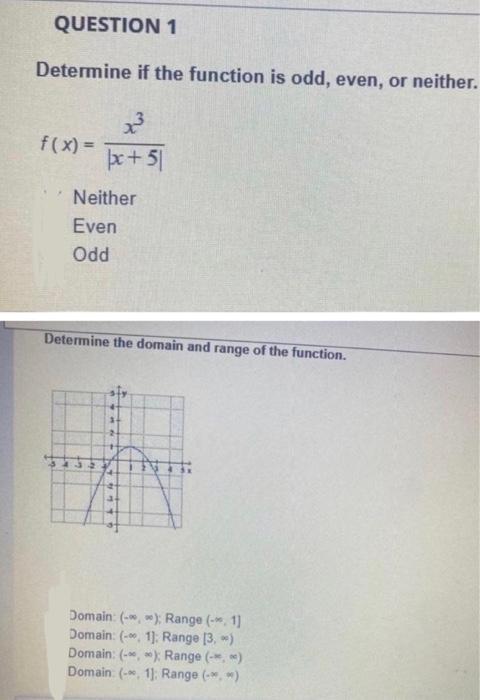 Solved Determine if the function is odd, even, or neither. | Chegg.com