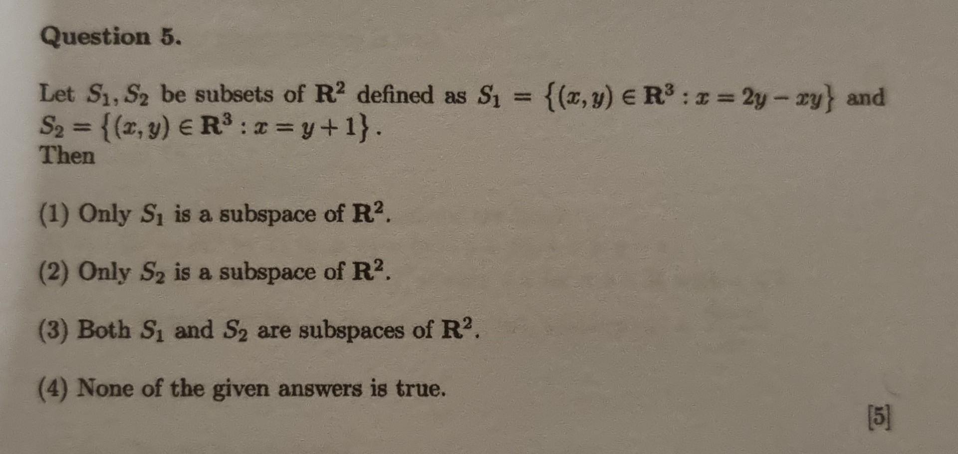 Solved Let S1,S2 be subsets of R2 defined as | Chegg.com