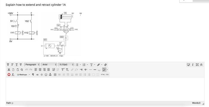 Solved Explain how to extend and retract cylinder 1A -24V LA | Chegg.com