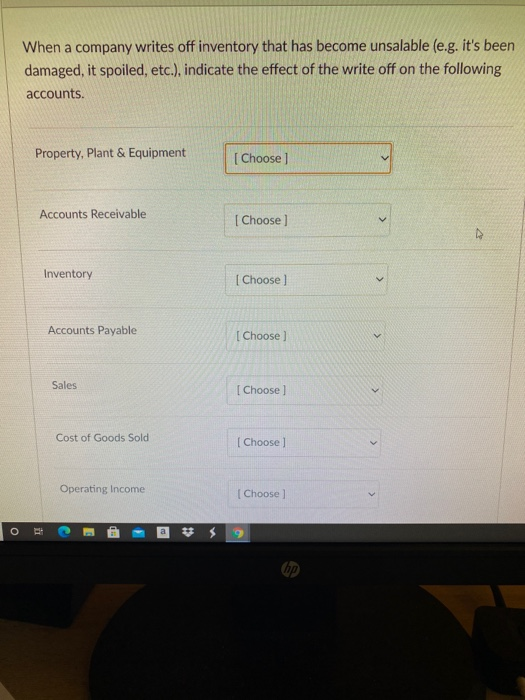 Solved When a company writes off inventory that has become | Chegg.com