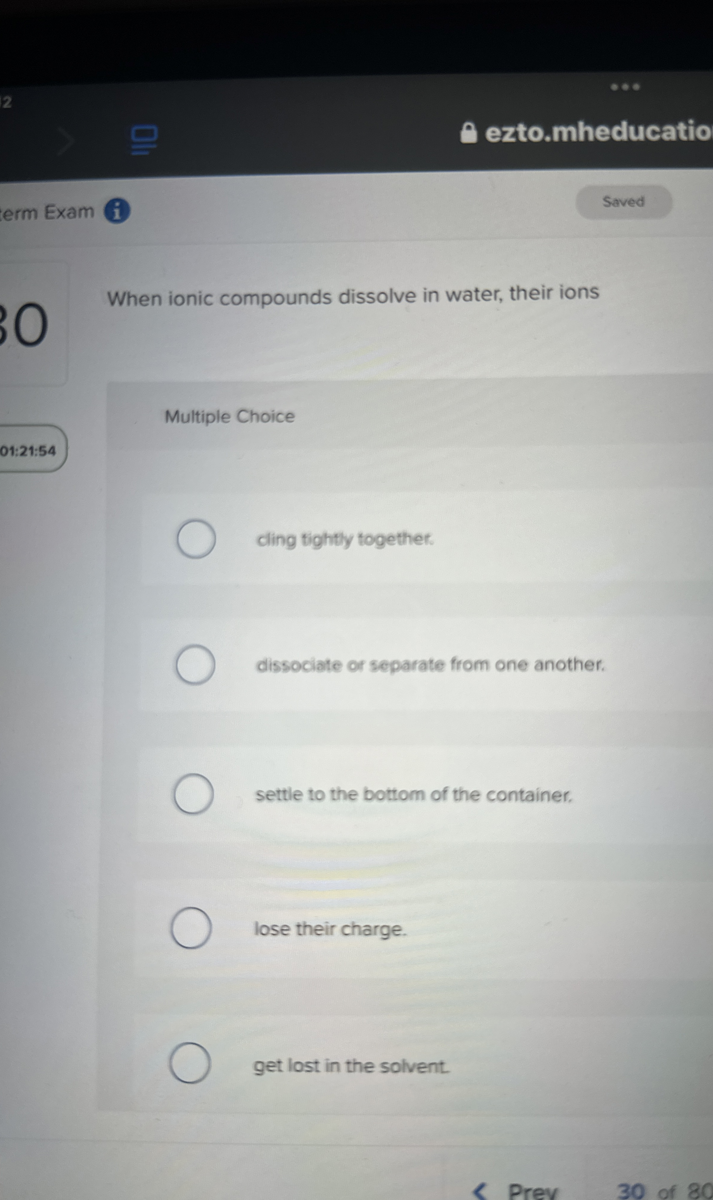 Solved When ionic compounds dissolve in water, their | Chegg.com