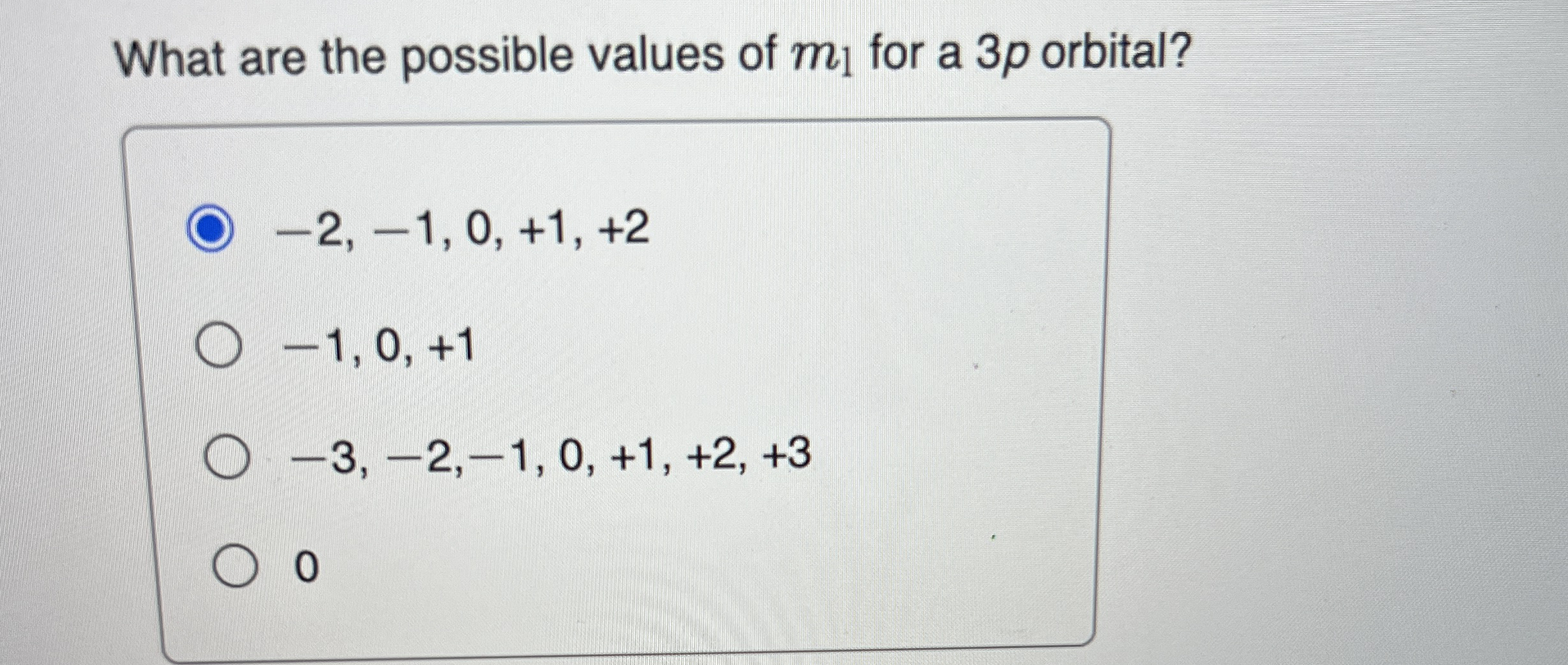Solved What are the possible values of m1 ﻿for a 3p | Chegg.com