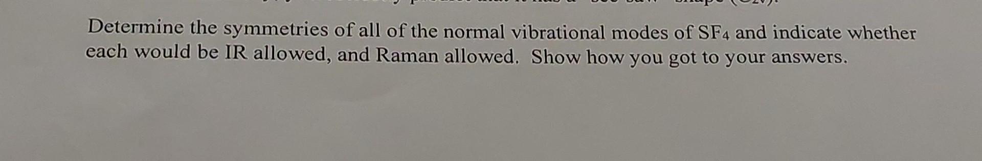 Solved Determine the symmetries of all of the normal | Chegg.com
