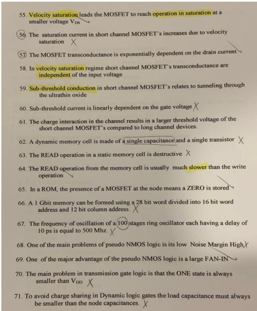 Solved 37. Channel width modulation is more important in | Chegg.com