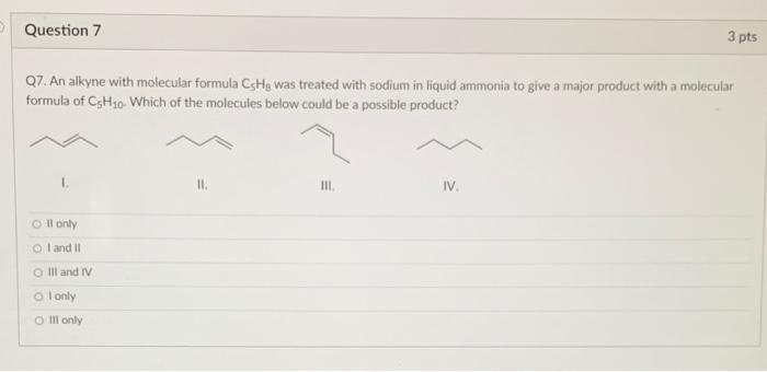 Solved URGENT PLEASE HELP:7.) An alkyne with molecular | Chegg.com
