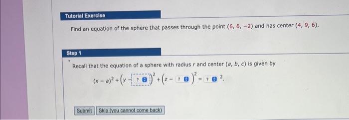 Solved Find an equation of the sphere that passes through | Chegg.com