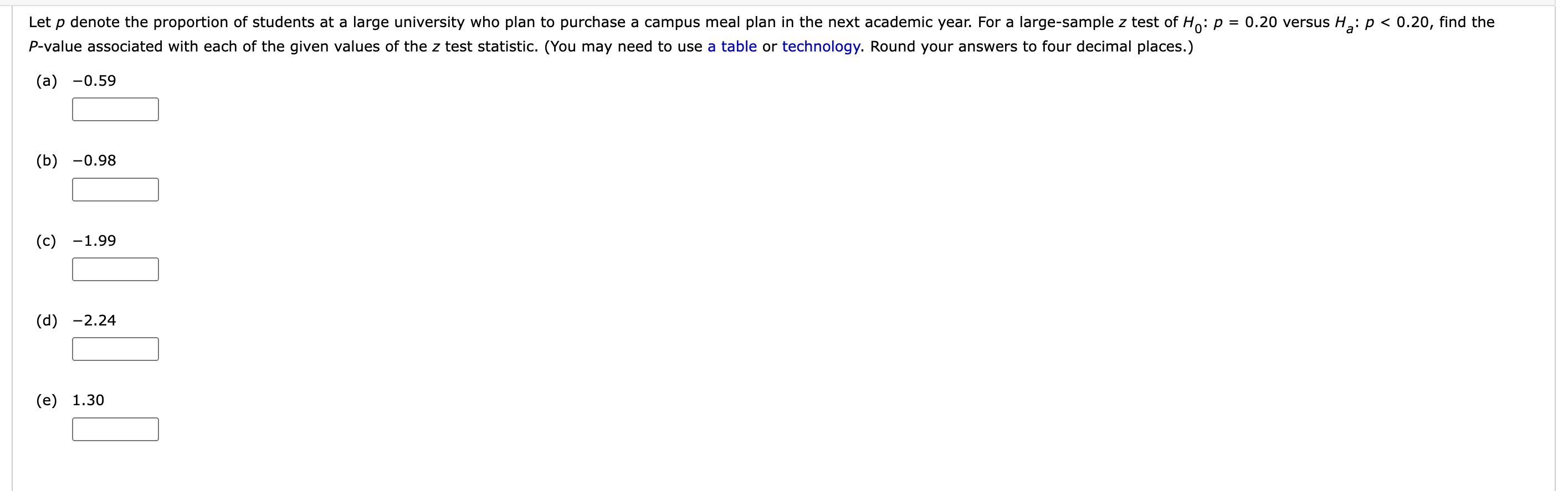 Solved P-value associated with each of the given values of | Chegg.com