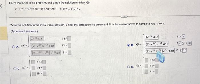Solved Solve the initial value problem, and graph the | Chegg.com