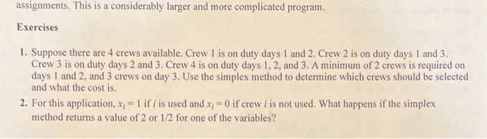 The Reserve Crew Allocation Program is a linear | Chegg.com