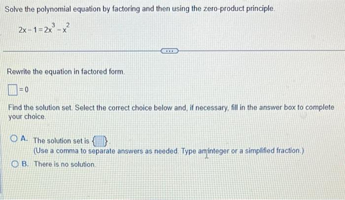 Solved Solve the polynomial equation by factoring and then | Chegg.com